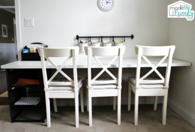 DIY Ikea homework station (with build in desk!) - Your Modern Family