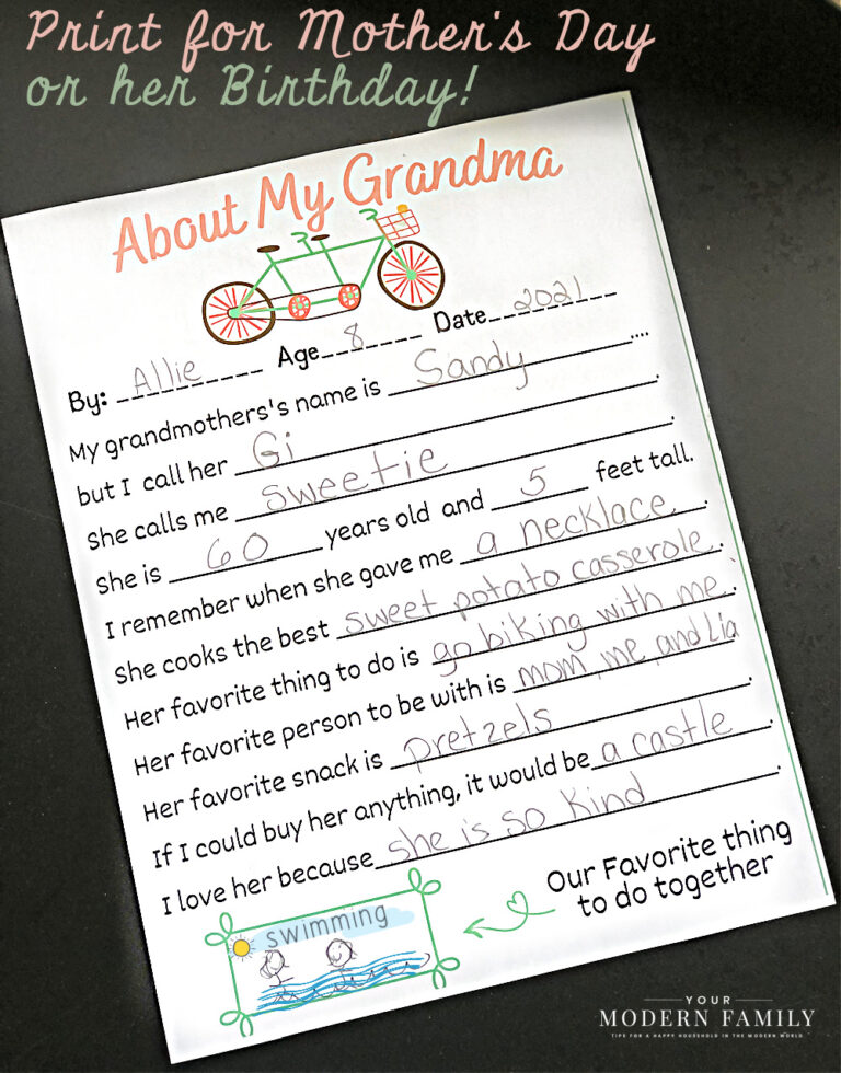Mother’s Day Questionnaire – the PERFECT gift for Mom & Grandma - Your ...