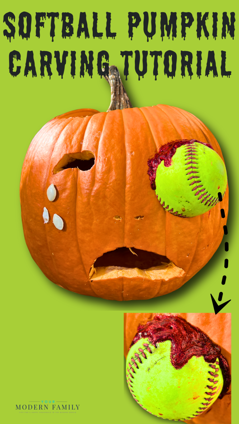 Softball Pumpkin Carving - Your Modern Family